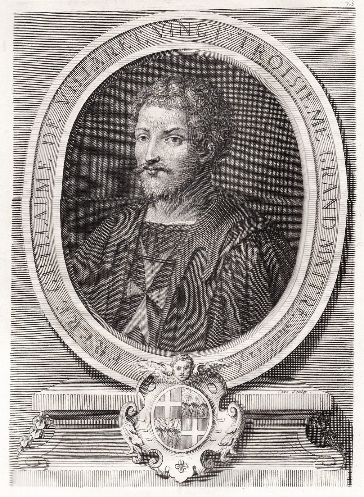 Guillaume De Villaret Chevaliers Hospitaliers Malte Portrait Gravure ...