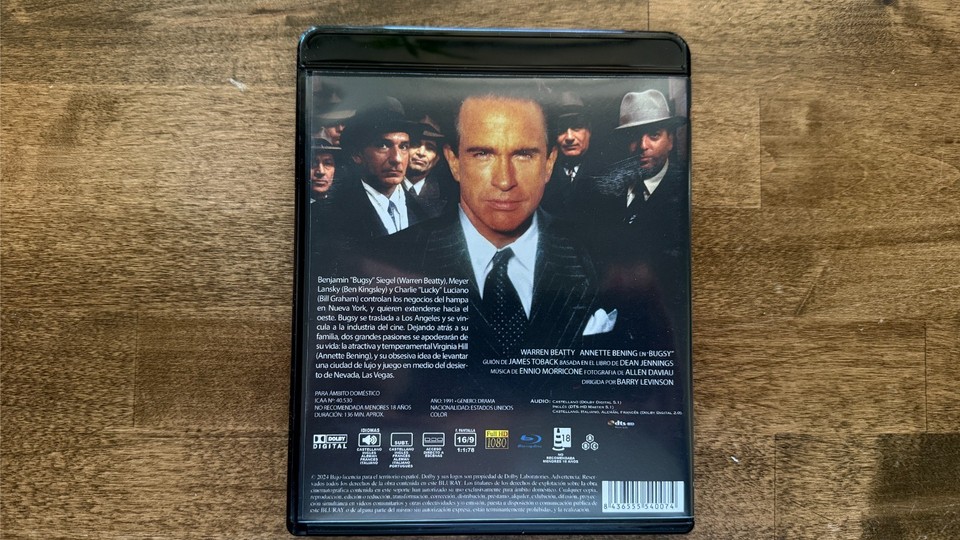BUGSY (1991) Warren Beatty Blu-Ray NEW (Spanish Package has English ...