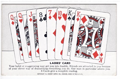 Card Hand Black Red Kings Queens Jack Ladies Gamble Fortune Telling PUN ...