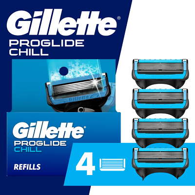 Gillette ProGlide Chill Razor Refills for Men, 4 Blade Refills | eBay