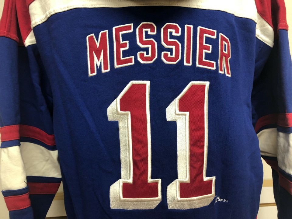 NEW YORK RANGERS 47 Brand Superior Lacer Hoodie Hockey Mark Messier #11 ...