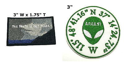 X-Files and Area 51 2 Pcs Embroidered Patch Iron / Sew-on Souvenir ...