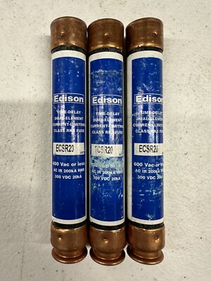 Edison ECSR20 600V 20 Amp Time Delay RK5 Fuse Lot of 3 | eBay