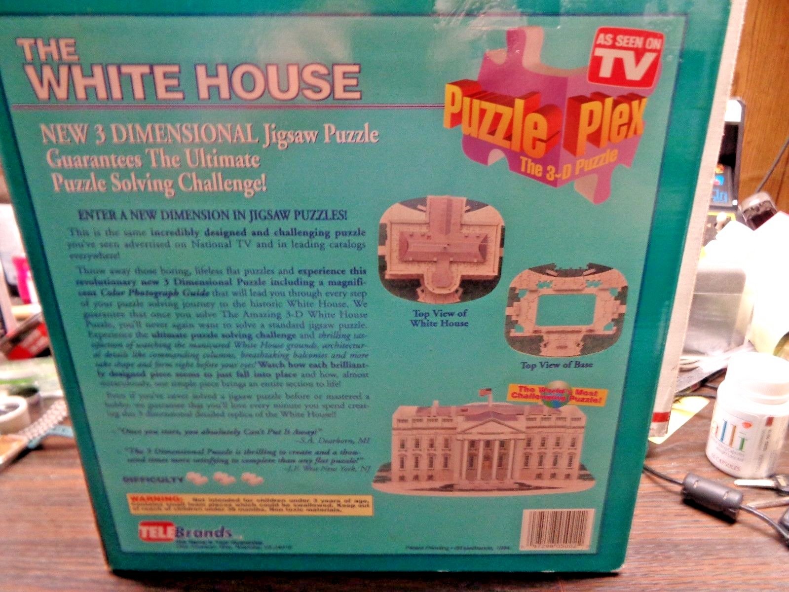 Vintage Puzzle Plex 3-D Jigsaw Puzzle 1994 The White House COMPLETE | eBay