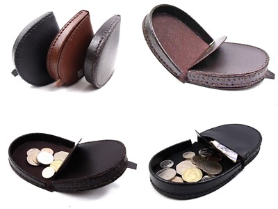 Unsex Real Leather Coin Tray Pouch Wallet Purse | eBay