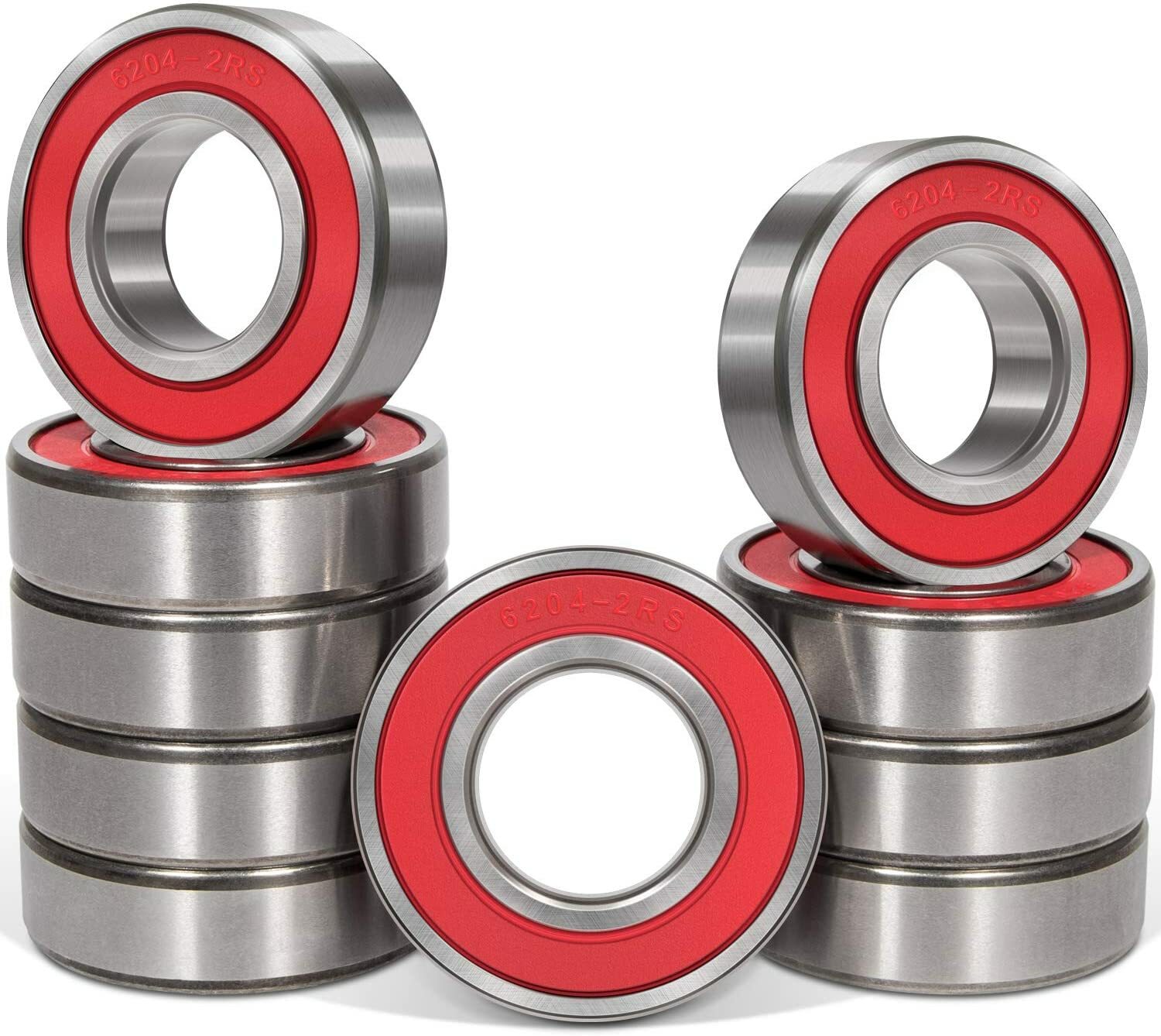 10 Pack 6204-2RS C3 Premium Rubber Sealed Ball Bearing, 20x47x14mm ...