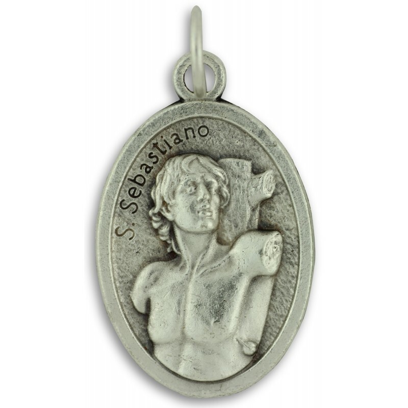 Holy Card of Saint and Martyr Sebastian Plus a 1" Medal of St ...