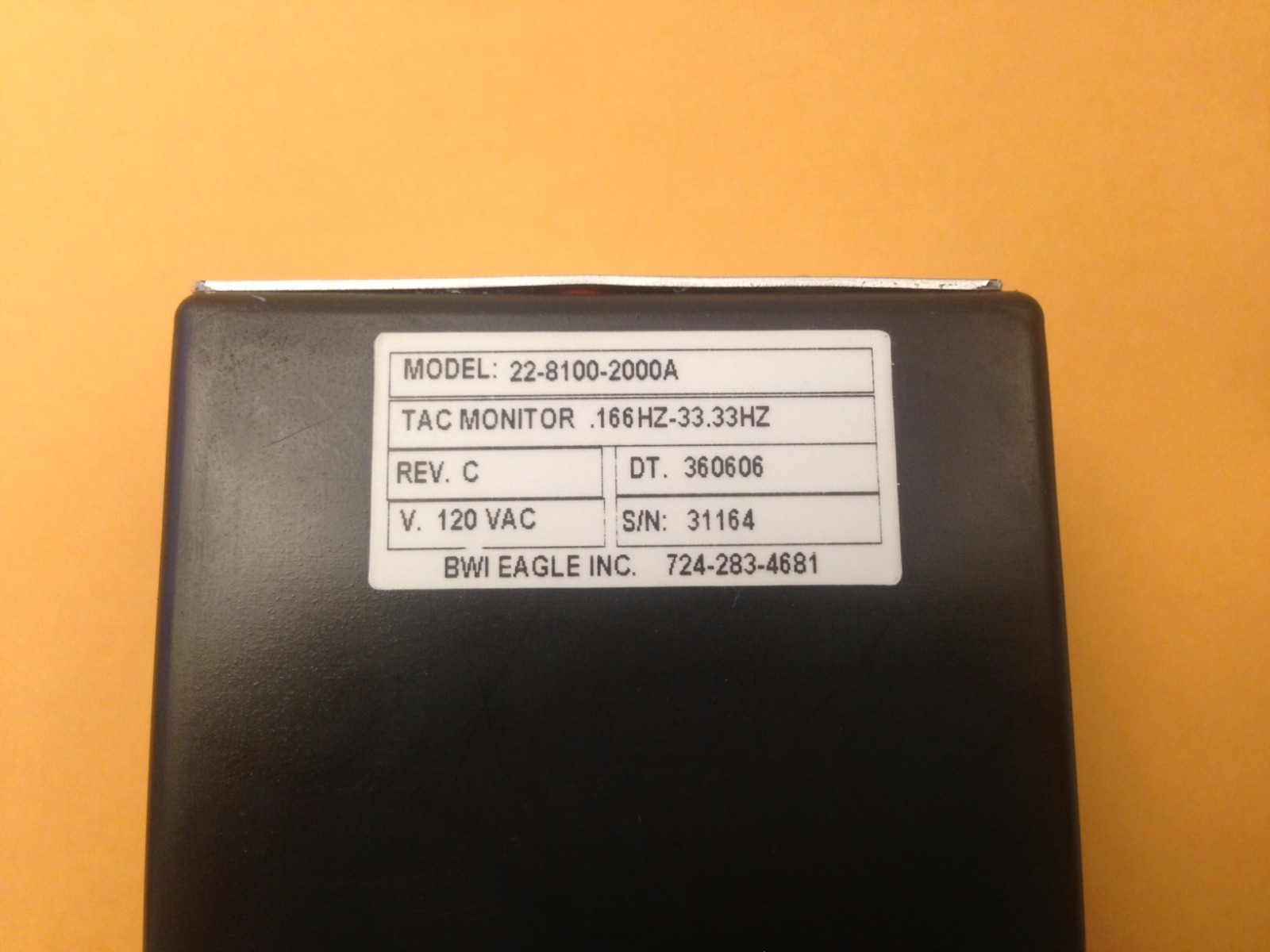 BWI Eagle Tac-Monitor 22-8100-2000A, Proportional Speed Monitor Shaft ...