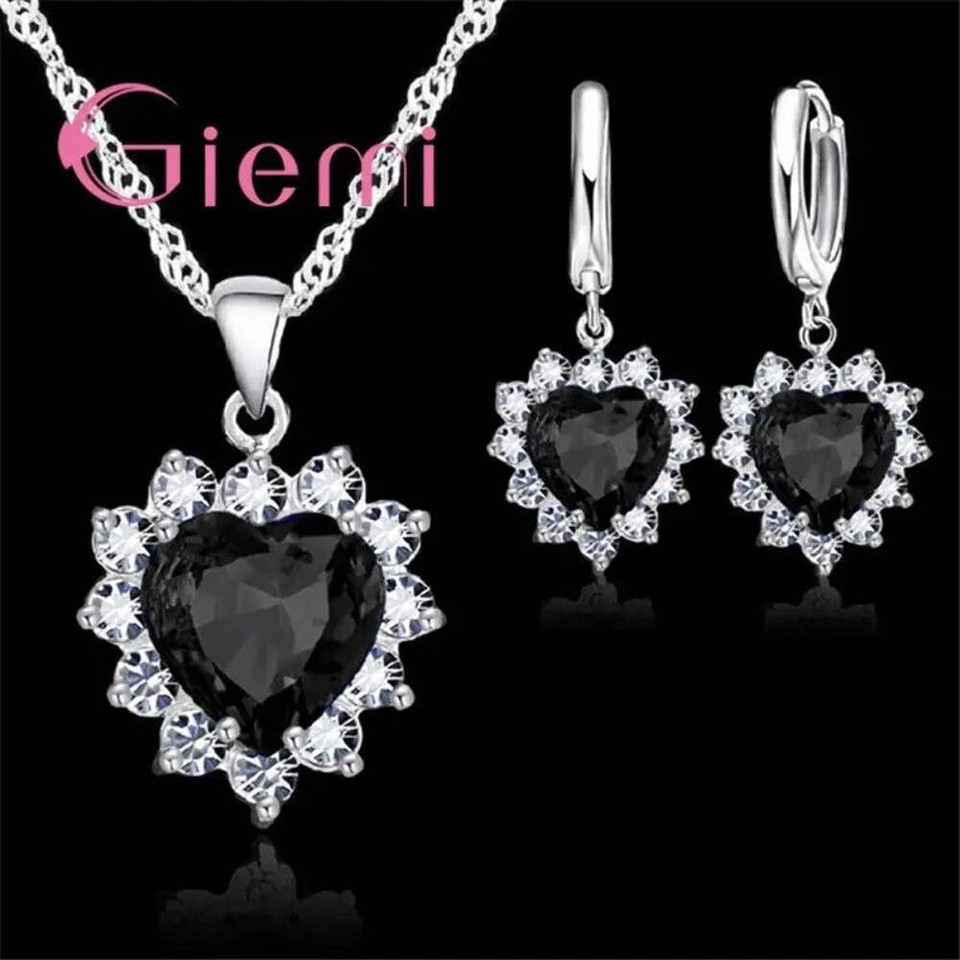 True Love 925 Sterling Silver Jewelry Sets For Wedding Women Cubic ...