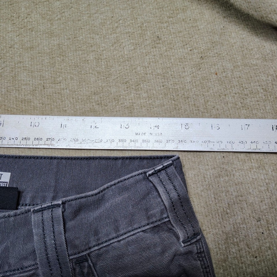 Carhartt Double Front Knee Canvas Work Pants Rugged Flex Gray Worn ...