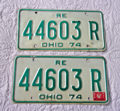 Vintage MIXED GRADE REISSUE 1974 OHIO Car License Plate Set | eBay