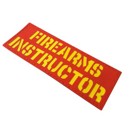 Firearms Instructor Red & Yellow 3x8 reflective High touch fastener ...