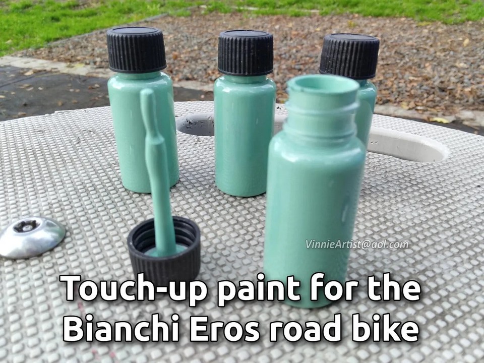 Touch-up Paint for the Bianchi Eros Road Bike 15ml Celeste Green Touch ...