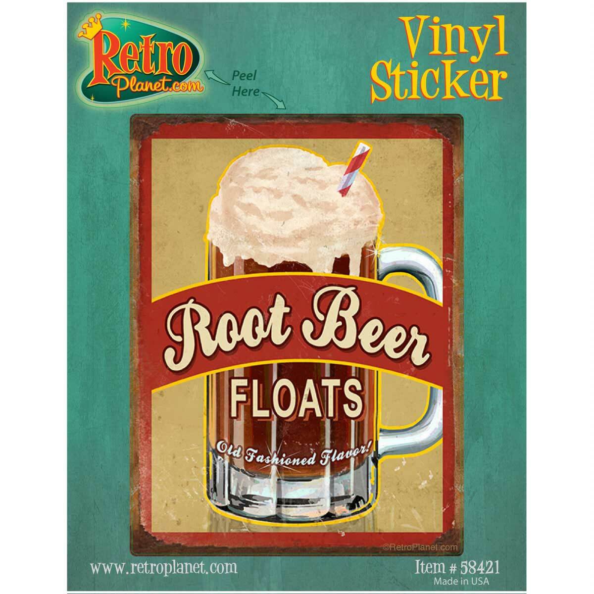 Root Beer Floats Frosty Mug Vinyl Sticker Diner Laptop Bumper Decal 3.5 ...