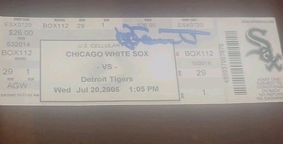 kyle farnsworth signed 2005 detroit tigers white sox game ticket stub ...