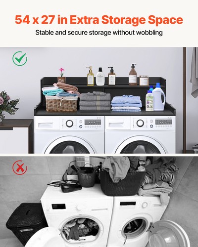 Washer Dryer Countertop 54x27" Laundry Topper Cover with 2 Drawers ...