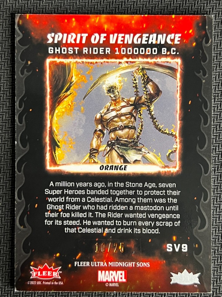 2022 Ultra Midnight Sons Spirit Vengeance #SV9 Ghost Rider 1000000 B.C ...