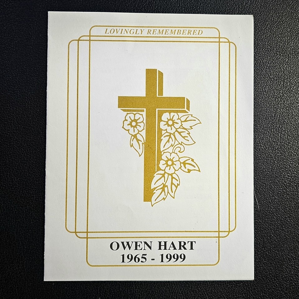 Owen Hart Funeral Program + WWF Over the Edge PPV Insert + Rare Theme ...