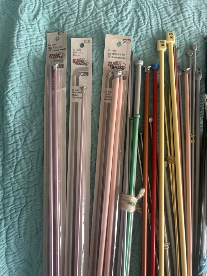 Vintage Knitting Needles Lot Aluminum Metal Many Assorted Sizes ...