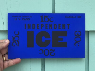 Vintage ICE DELIVERY SIGN Independent Ice Co. NEW ENGLAND Advertising ...