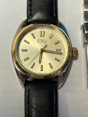 Working Ladies Silver and Gold ESQ Movado Quartz Watch BM | eBay Australia