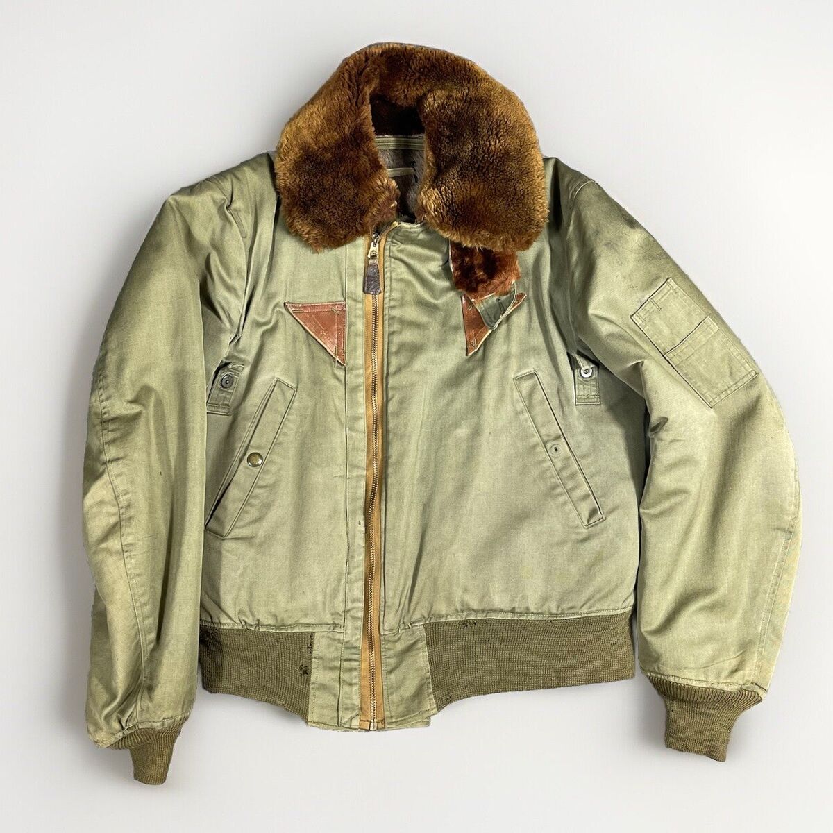 Vintage US Air Force B-15A Flying Jacket Mens 38 Green WWII Vintage US Air Force B-15A Flying Jacket Mens 38 Green WWII