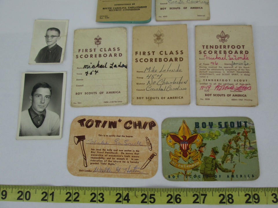 Lot of Vintage Boy Scouts of America First Class Scoreboard Totin' Chip ...