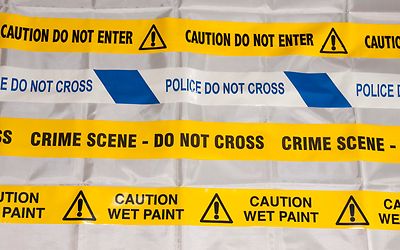 Prank Barrier Tape Caution Do Not Enter Crime Scene Police Wet 6112