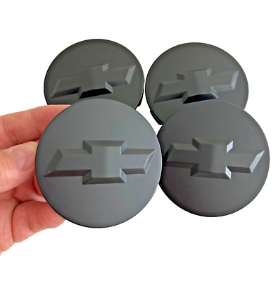 Matte Black Chevy Wheel Center 4 Caps Black Emblem for Chevrolet ...