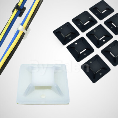 Self Adhesive Cable Tie Mounts Clips Cord Wire Cable Sticky Base Pad ...