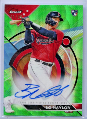 2023 Topps Finest Bo Naylor GREEN WAVE AUTO /99 ROOKIE CARD RC CLE ...