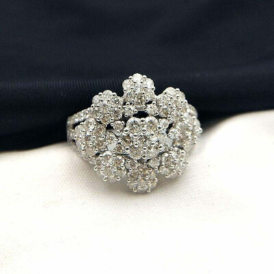 Simple Modern Cluster Design with White Round Cut Cubic Zirconia ...