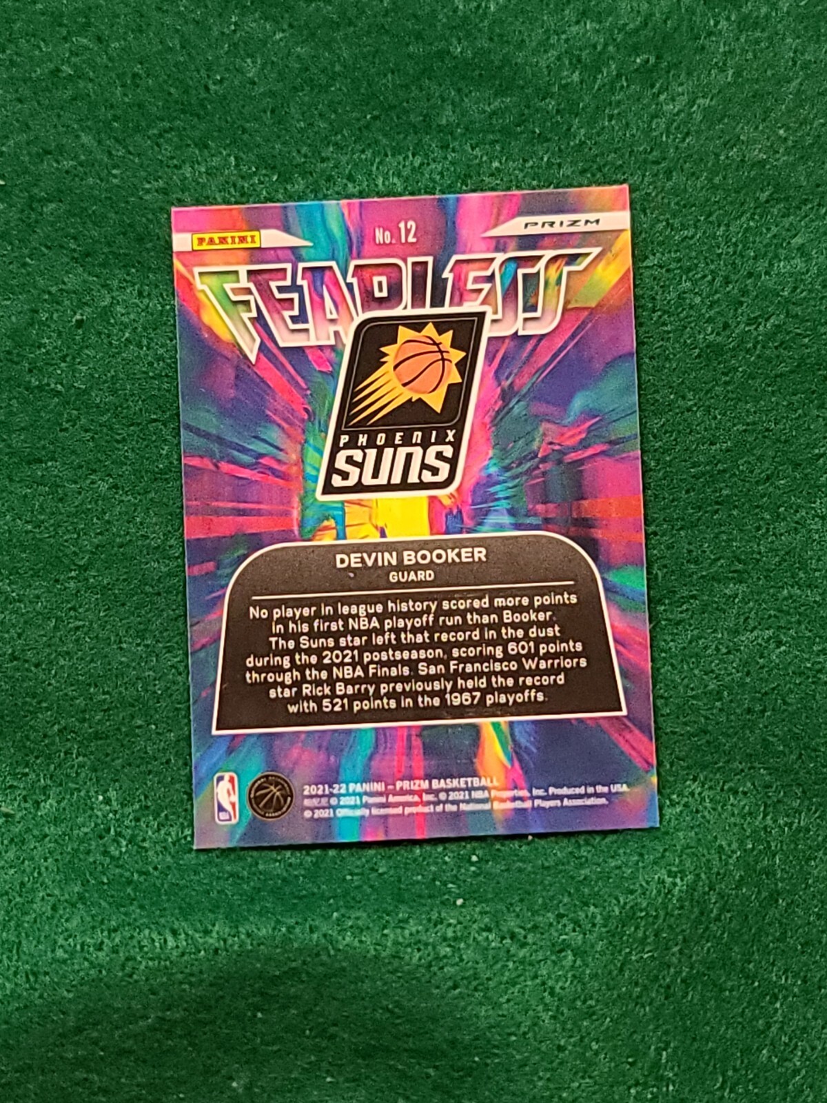 2021-22 Panini Prizm Devin Booker Fearless Disco Prizm #12 Phoenix Suns ...