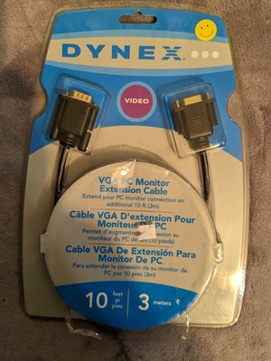 Dynex VGA PC Monitor Extension Cable - 10 ft (3.0 M) - New | eBay