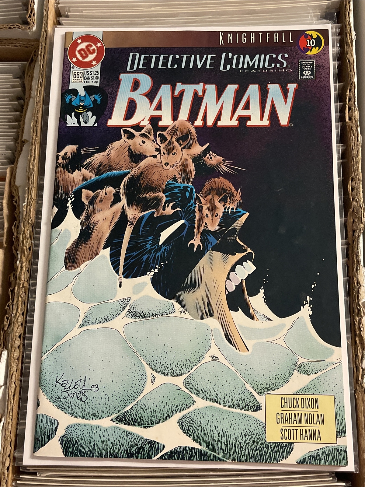 DETECTIVE COMICS 663 KELLEY JONES BATMAN RATS DROWNING SEWER COVER 1993 ...