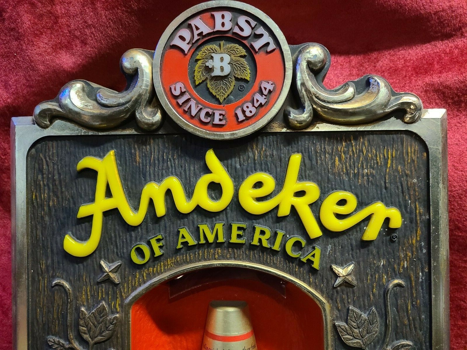 "PABST BLUE RIBBON" lighted beer sign - Andeker "The BEER Supreme ...