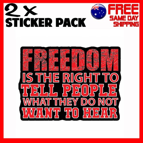 2 x Stickers - Freedom Political - Car Bumper Funny Novelty Sticker ...