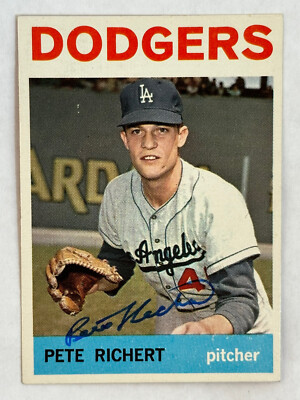 PETE RICHERT 1964 TOPPS AUTOGRAPHED SIGNED AUTO CARD 51 LOS ANGELES ...