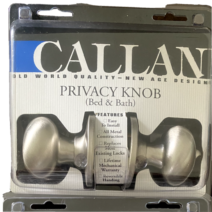 CALLAN BY DELANEY SAXON PRIVACY KNOB DOOR LOCK SATIN NICKEL 102T-SA ...