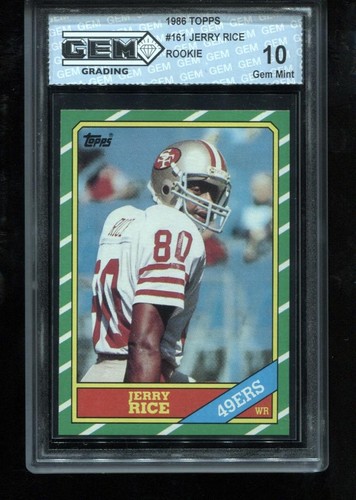 Jerry Rice Rookie 1986 Topps #161 RC HOF NFL San Francisco 49ers GEM ...