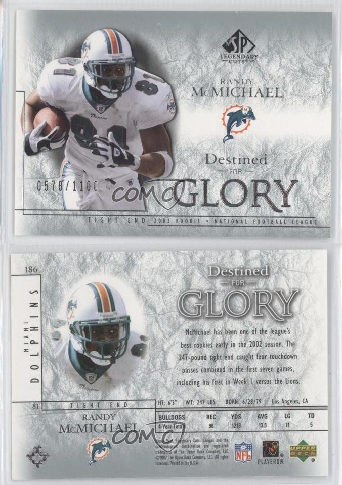 2002 SP Legendary Cuts Destined for Glory 578/1100 Randy McMichael #186 ...