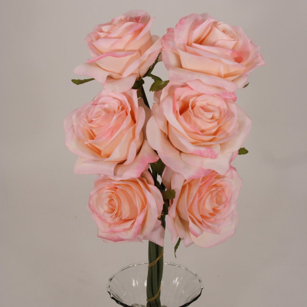 6 Open Roses Wedding Rose Silk Flower #00243763 Choose Color | eBay