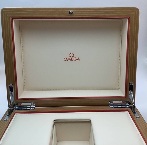 【Authentic】Omega Wooden Lacquered Empty Watch Box wood Storage Box VG ...
