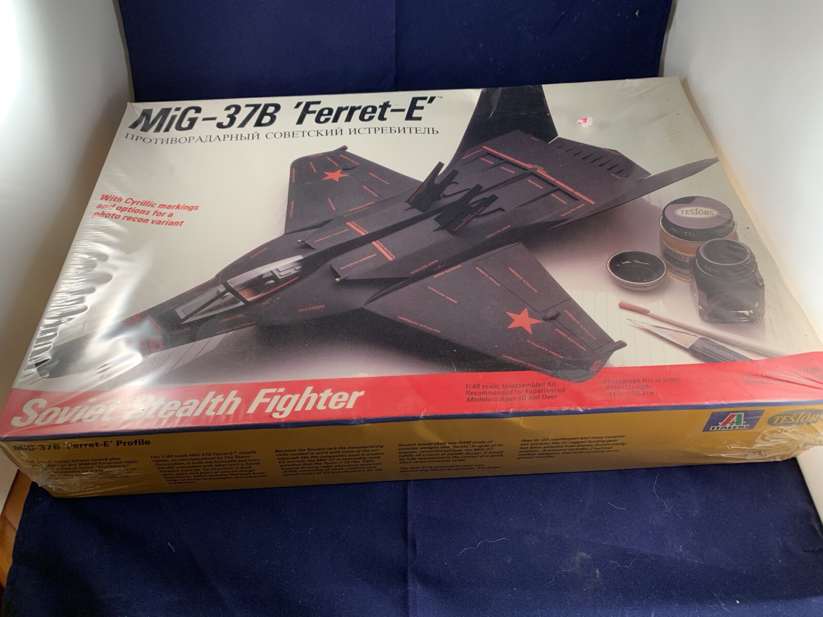 Testors Mig-37b Ferret E Soviet Stealth Fighter 1/48 Scale Model Kit ...