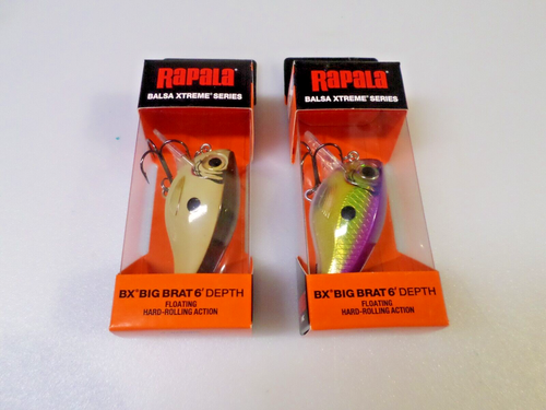 LOT OF 2 - RAPALA BALSA XTREME SERIES - BXBB-6 - SLEEPER & ROCK SOLID ...