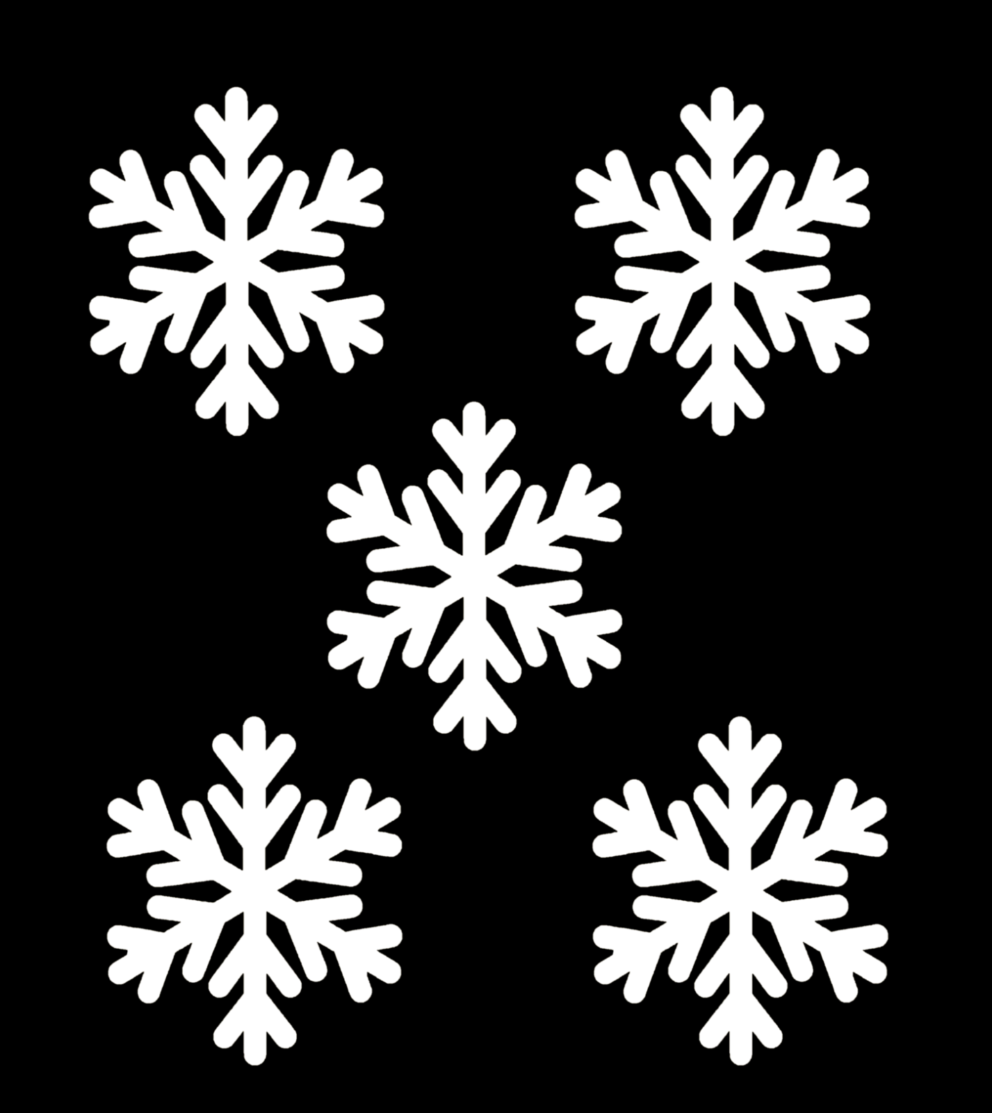 Set of 5 Snowflakes Vinyl Die Cut Decal Sticker - Cold Christmas ...