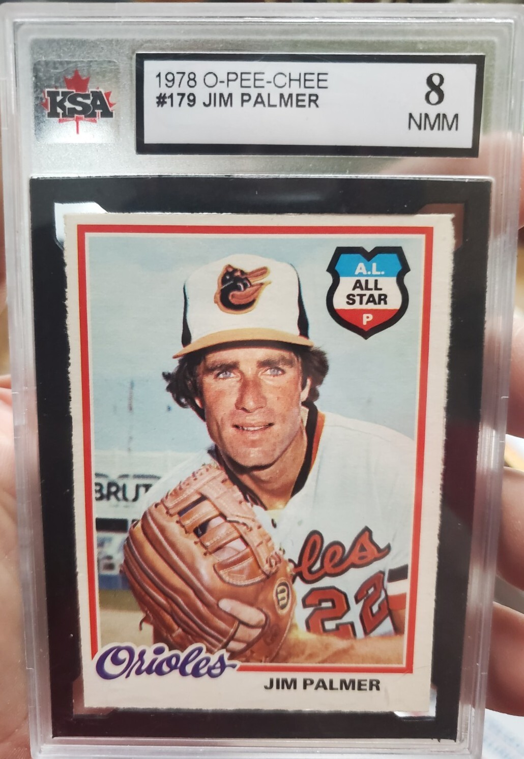 KSA 8 NMM 1978 O-Pee-Chee Orioles Jim Palmer Card #179 Baseball Slabbed ...