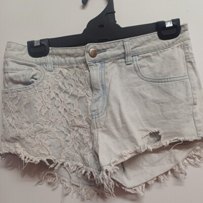 Supre denim XS hot pans short with lace | eBay Australia