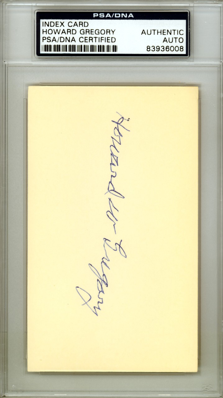 Howard W. "Howie" Gregory Auto Signed 3x5 Index Card St. Louis Browns ...