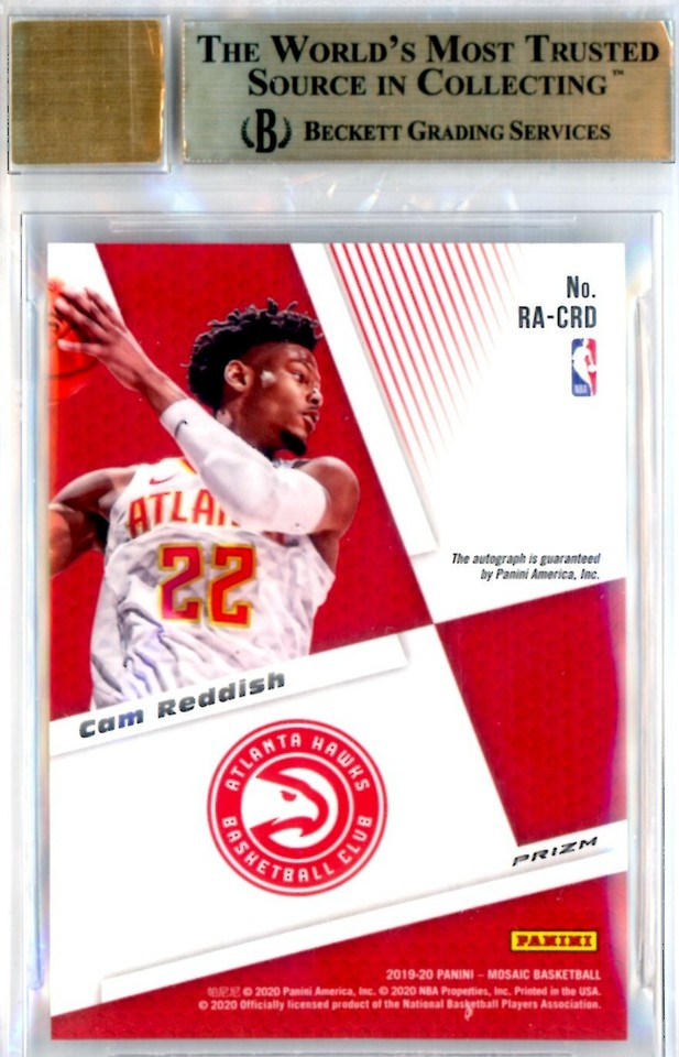 2019 PANINI MOSAIC #23 CAM REDDISH AUTOGRAPHS ROOKIE BGS GEM MINT 9.5 ...